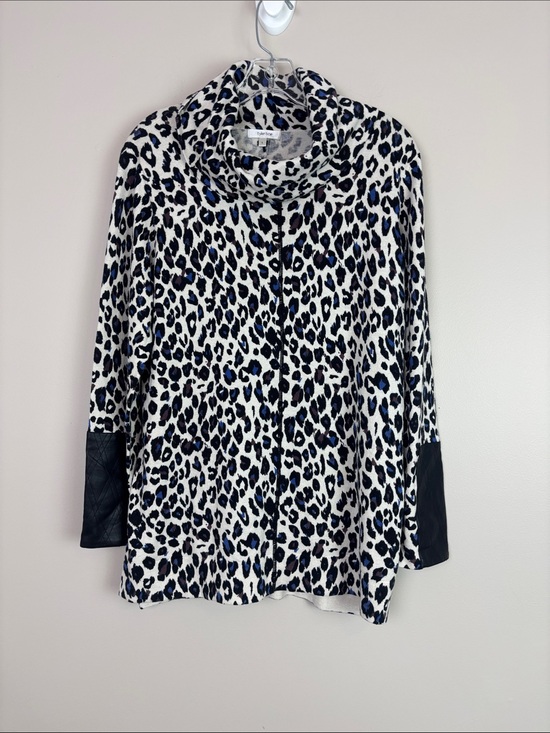 Tyler Boe | Sweaters | Tyler Boe Black White Navy Leopardprint Cowl ...